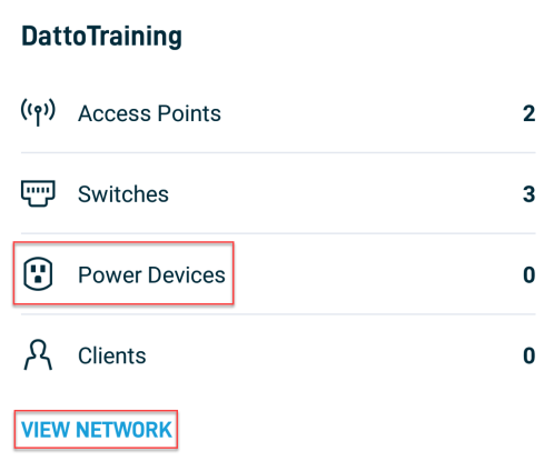 Datto Networking App: Power Devices