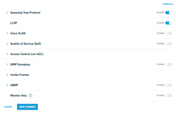 Datto Network Manager : Switch port settings