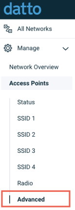 Advanced settings for Datto Access Points