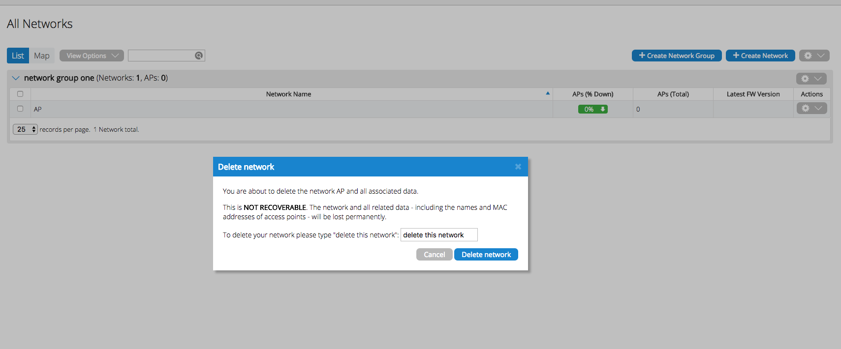 Legacy Open Mesh: How do I add or remove a network?