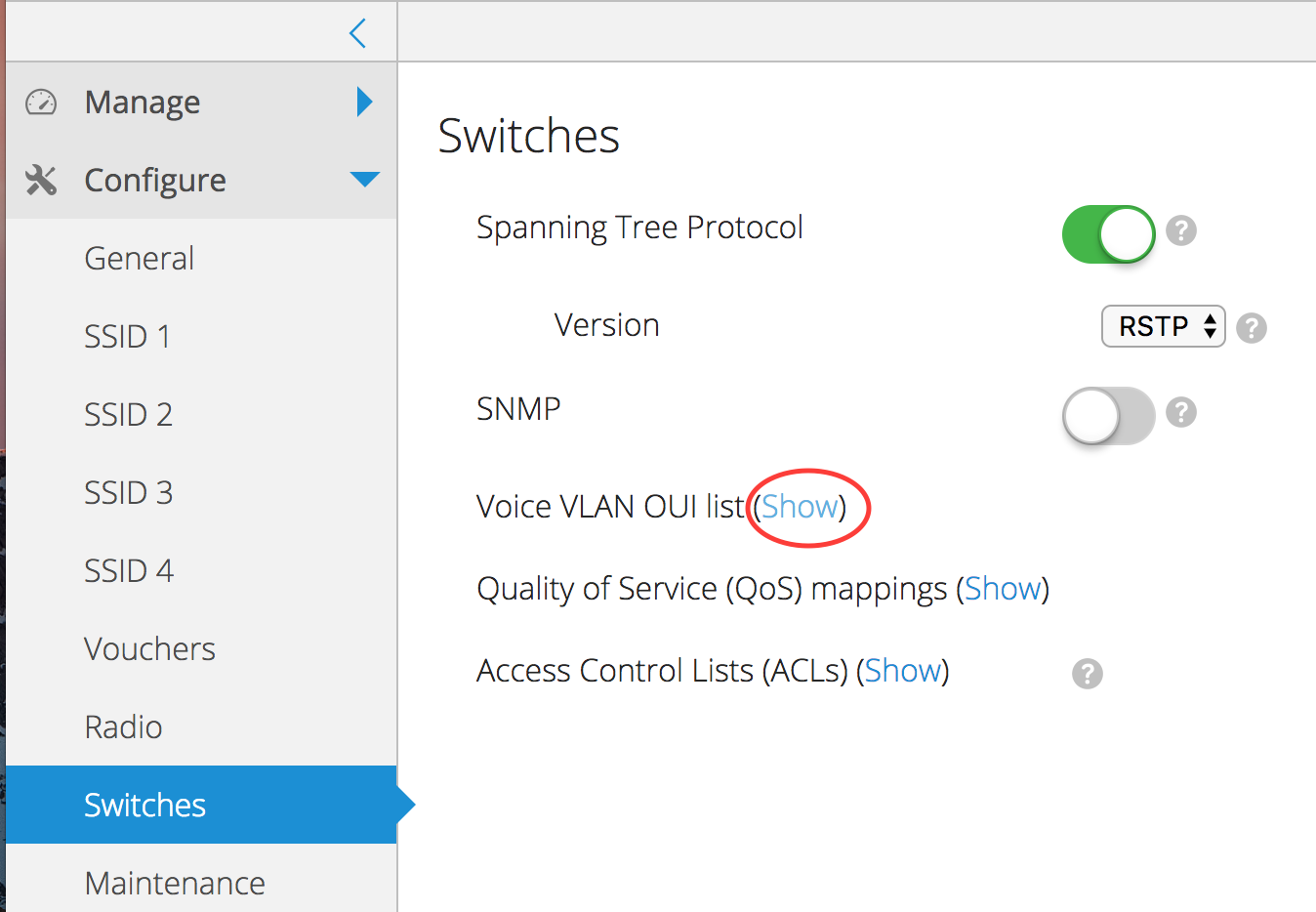 Legacy Open Mesh: Configuring Voice VLANs