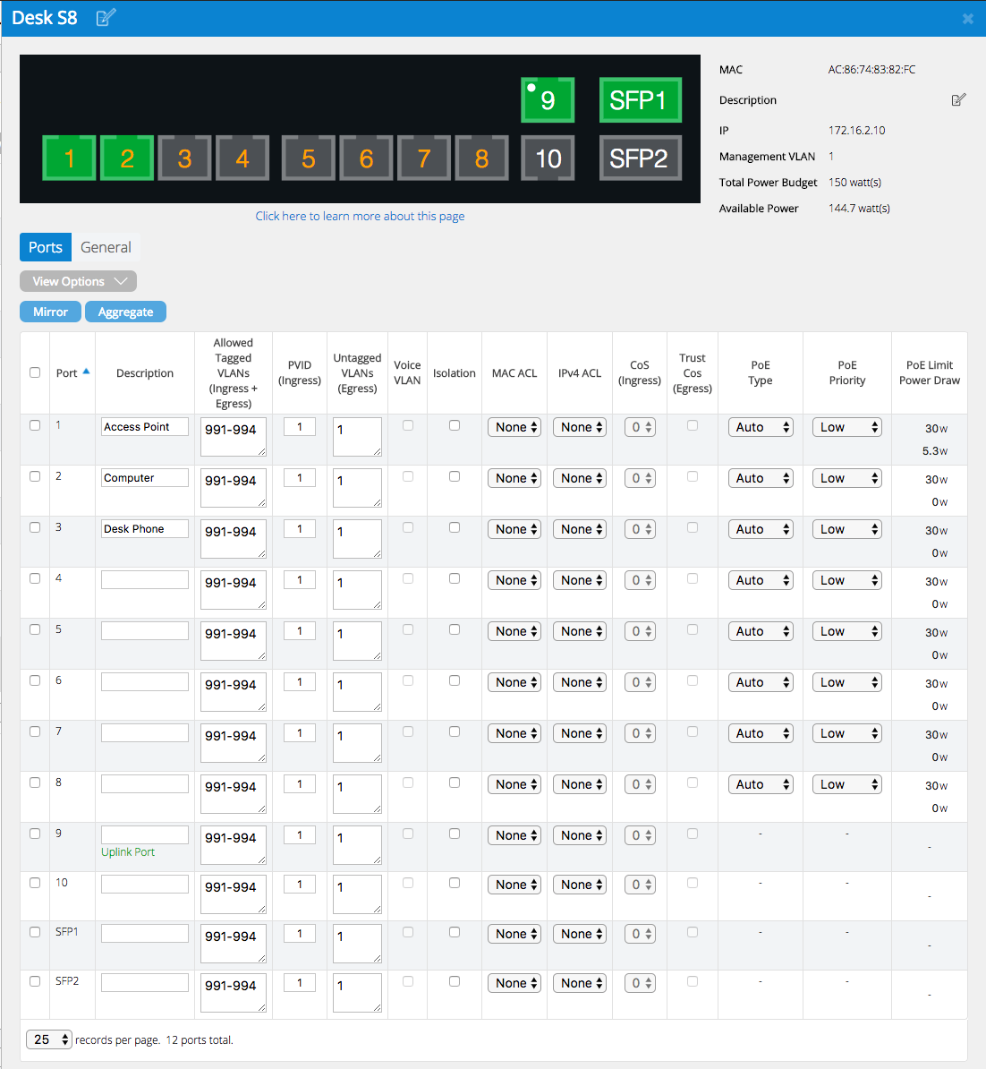 Legacy Open Mesh Viewing And Configuring A Switch