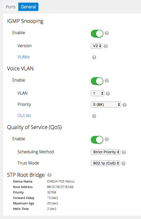 Legacy Open Mesh: Viewing and Configuring a Switch