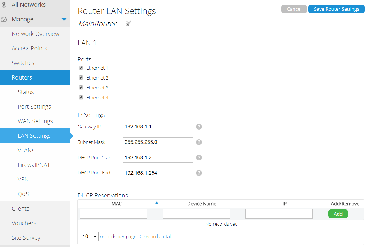 Legacy Open Mesh Configuring Router Lan Settings
