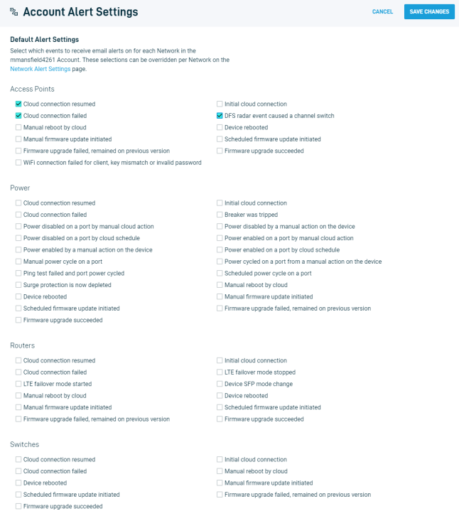 Configuring and receiving critical event alerts