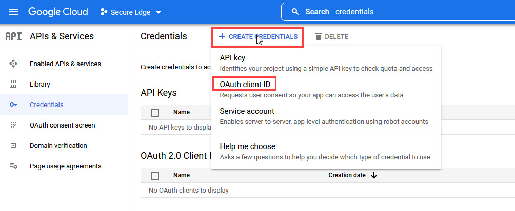Using Google Identity with Secure Edge