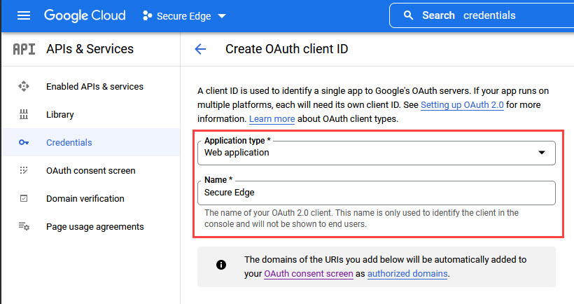 Using Google Identity with Secure Edge