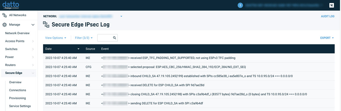 How to find the IPsec logs